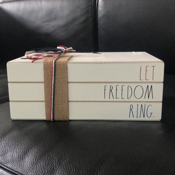 Rae Dunn | Other | Rae Dunn Let Freedom Ring Wooden Books | Poshmark
